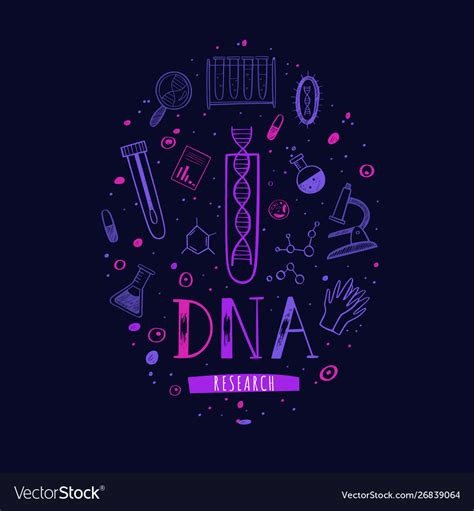 Poster With Equipment For Dna Royalty Free Vector Image