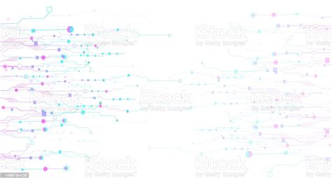 양자 컴퓨터 기술의 개념 미래 회로 기판 배경 벡터입니다 현대 기술 인쇄 회로 기판 질감 배경 디자인 파도가 흐르고 있습니다 양자 폭발 0명에 대한 스톡 벡터 아트 및 기타