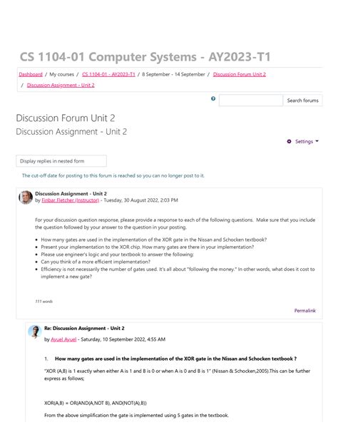 Discussion Assignment Unit 2 For Your Discussion Question Response
