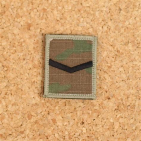 Hook And Loop Multicam Rank Patch Black Lance Corporal