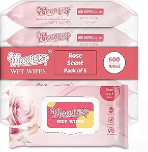 Moonwisp Wet Wipes For Cleaning And Hand Sanitizing Rose Scented