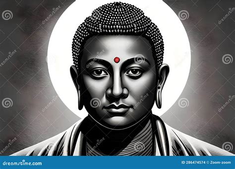 Buddha With Nimbus Stock Illustration Illustration Of Halo 286474574