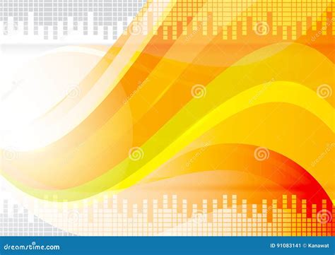 Orange Wave Abstract Background Vector Stock Vector Illustration Of