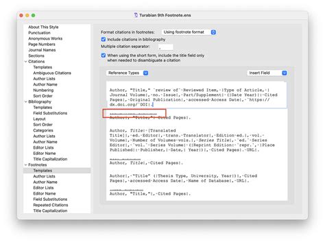 tools output styles edit display font issue macos endnote how