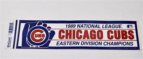 Vintage Bumper Sticker 1989 National League Chicago Cubs Eastern