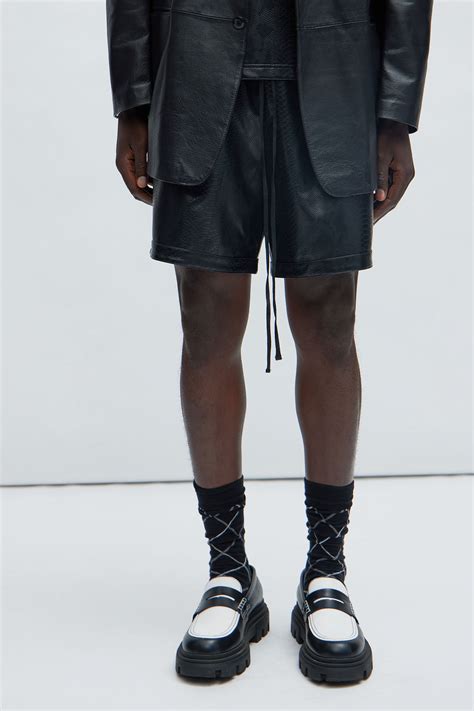 Sawyer Faux Python Shorts Black Fashion Nova