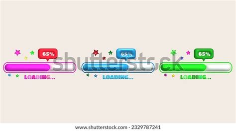 Loading Bar Progress Visualization 65 Percent Stock Illustration