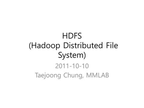 Ppt Hdfs Hadoop Distributed File System Powerpoint Presentation