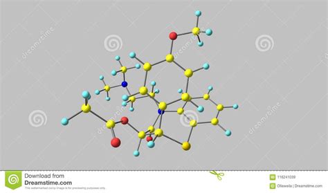 Diltiazem Molecular Structure Isolated On Grey Stock Illustration