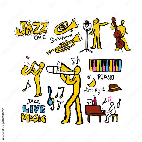 음악회 포스터 손으로 그린 음악 일러스트 Stock 벡터 Adobe Stock