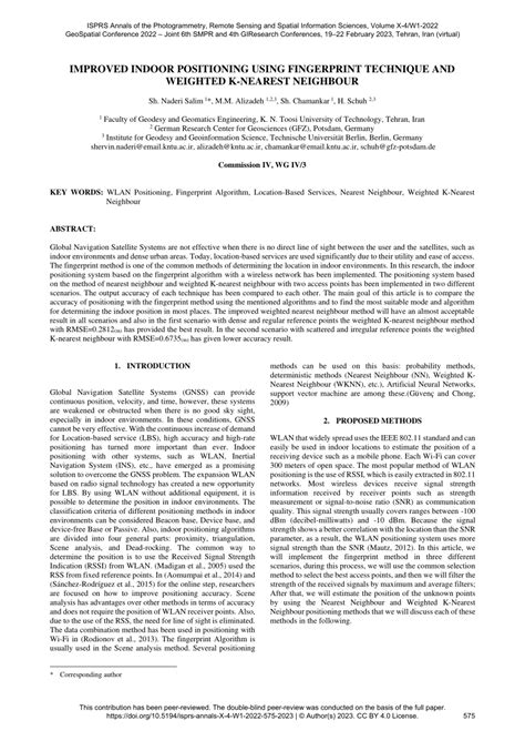 Pdf Improved Indoor Positioning Using Fingerprint Technique And