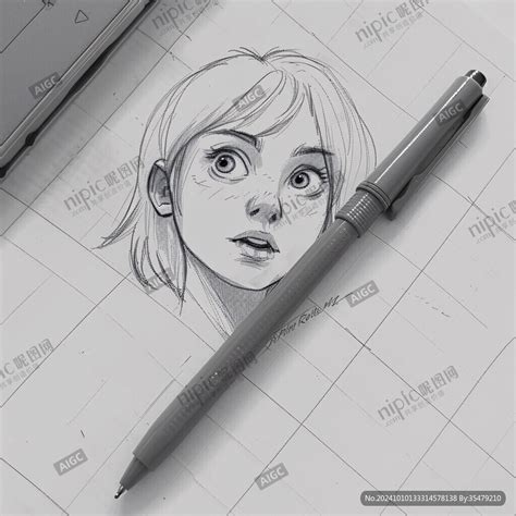 Ai创作图写实人物插画 大眼睛手绘 原创手绘头 眼睛铅笔画 面部线稿 女孩黑白线条图 手绘工作的女孩线稿 创意人像设计初稿草稿 眼睛受伤的女孩手绘 女孩人物本子 手绘本 手绘少女头像 人物情绪