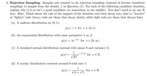 2 Rejection Sampling Imagine You Wanted To Do