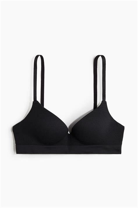 Seamless Super Push Up Bra Black Ladies Handm Us