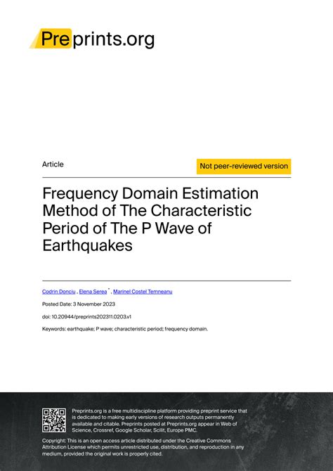 Pdf Frequency Domain Estimation Method Of The Characteristic Period