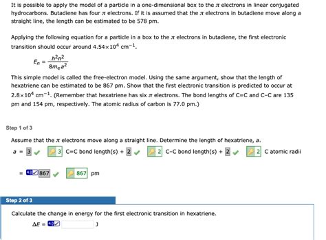 solved it is possible to apply the model of a particle in a