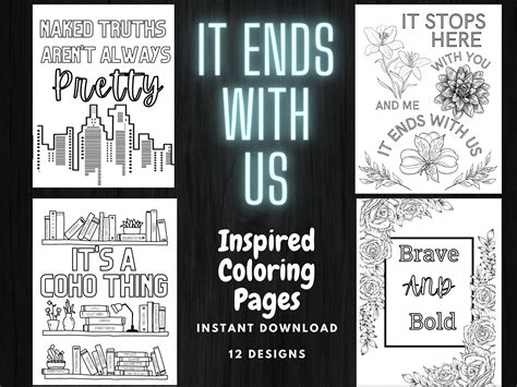 COHO Adult Coloring It Ends With Us COHO Merch Bookish Gift Booktok