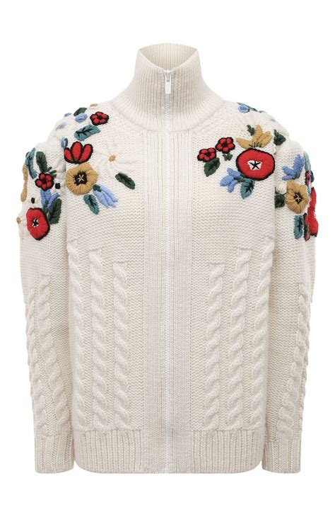 Женский молочный шерстяной кардиган Miu Miu купить в интернет магазине ЦУМ арт Mmf519 1zip