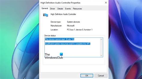 Insufficient System Resources Error Fix