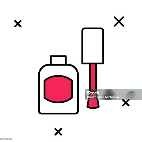 Gefüllter Umriss Flasche Nagellack Icon Isoliert Auf Weißem Hintergrund
