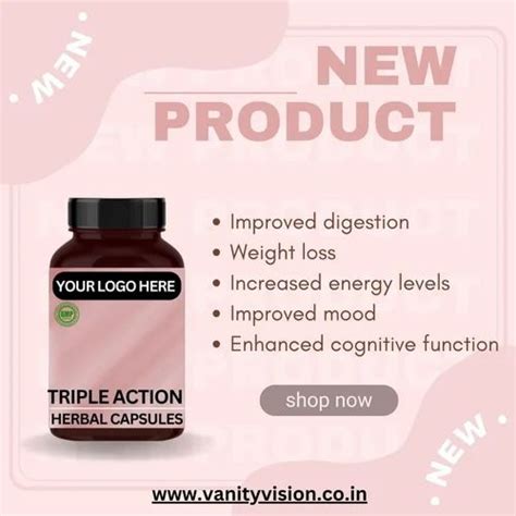 Triple Action Herbal Capsule Customization Available Private Labeling In Faridabad Id