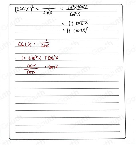 solved csc x 2 1 cot x 2 [others]