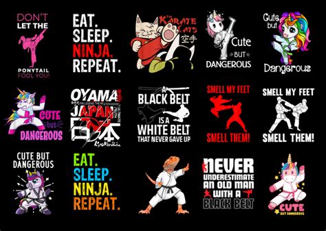 15 Karate Shirt Designs Bundle For Commercial Use Part 2 Karate T
