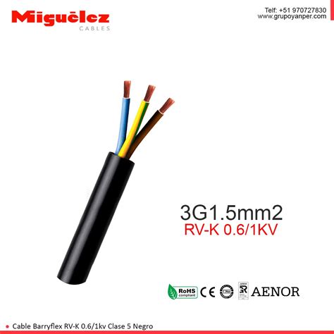 Miguelez Cable Rv K Barriflex 3g15mm2 Negro 061kv Grupo Yanper