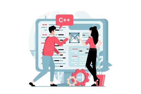 Web Development Concept With People Scene In Flat Design Stock Illustration Illustration Of