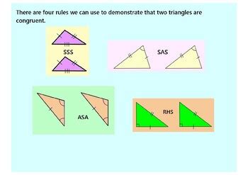 Congruent Triangles Maths GCSE PowerPoint Lesson By GenMaths TPT