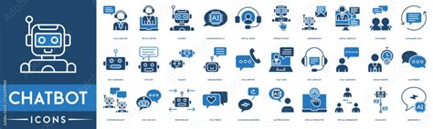 Chatbot Icon Set Included The Icons As Chat Assistant Virtual Helper