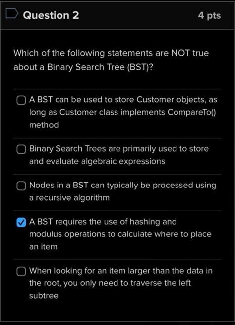 Question 2 4 Pts Which Of The Following Statements