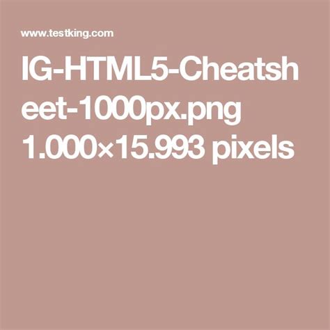 Html5 Cheat Sheet