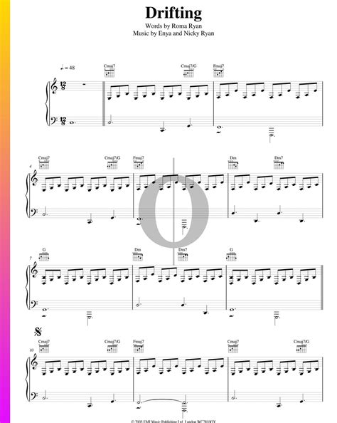 Drifting Enya Piano Sheet Music Oktav