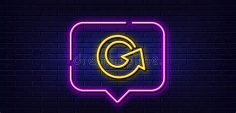 Reload Arrow Line Icon Update Arrowhead Neon Light Speech Bubble Vector Stock Vector