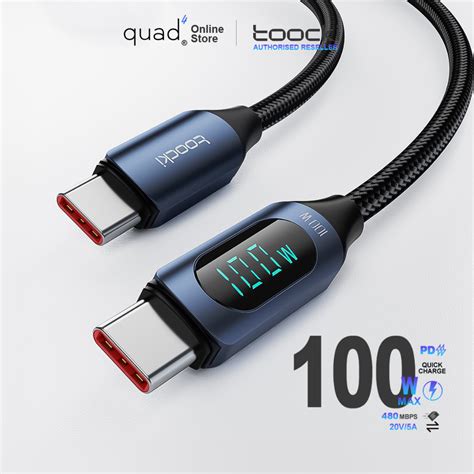 Toocki PD100W Type C To Type C Fast Charging Cable W Digital Display 5A 20V PD Heart Bliss XY