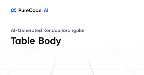 Build Great Kendouiforangular Table Body Components Faster Using Ai Tools