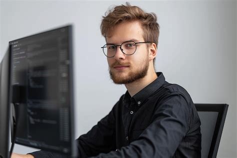 professional software developer working with online software premium