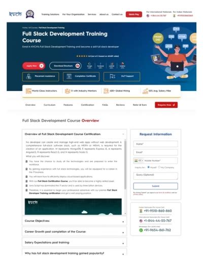 Full Stack Development Training Full Stack Developer Programme Kvch