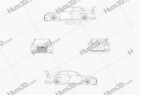 Audi Rs3 Lms 2018 Blueprint 3dmodels