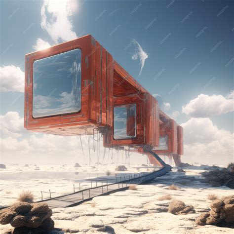 Premium Photo Interstellar Bridge Connecting Two Latent Spaceship Boxes