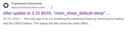 Sleep Issues After 3 19 Bios Update 11th Gen Intel Framework 13 Linux Framework Community