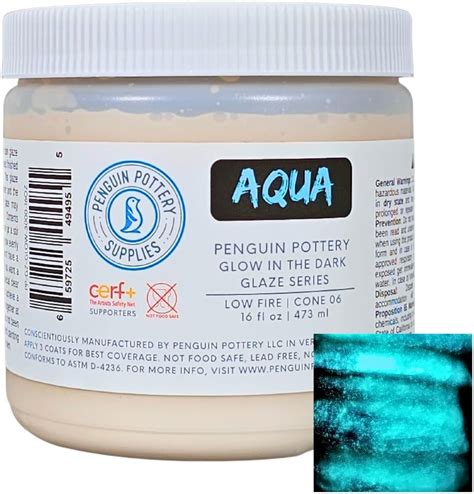 Penguin Pottery Glow In The Dark Pottery Glaze Aqua