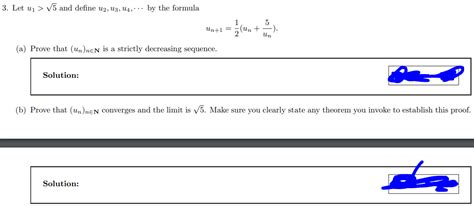 solved 3 let u1 5 and define u2 u3 u4 ⋯ by the formula