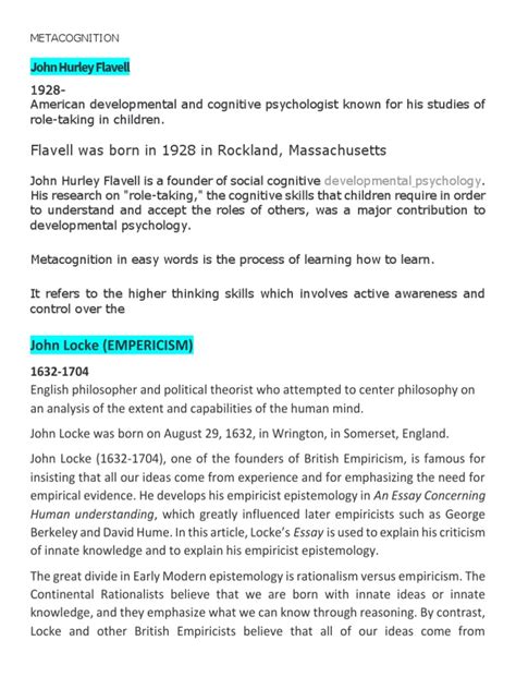 metacognition pdf empiricism rationalism