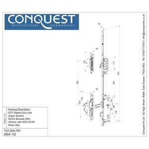 Winkhaus 4966588 Multi Point Stable Door Lock Upper Section