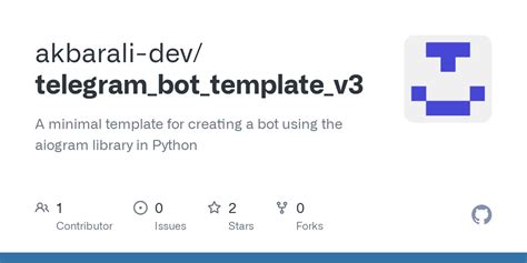 github akbarali dev telegram bot template v3 a minimal template for