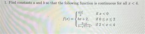 Solved Find Constants A And B So That The Following Chegg