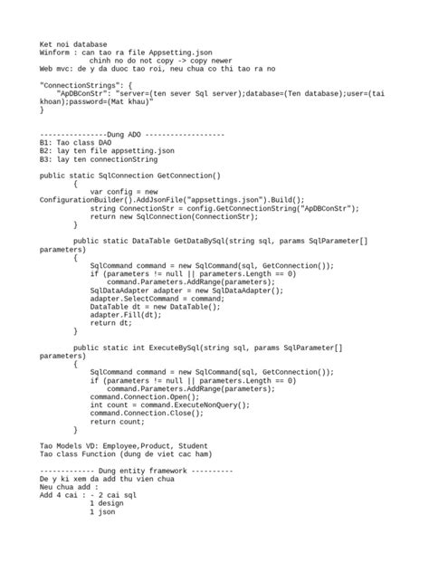 Configuring Database Connections And Entity Framework Core In Aspnet