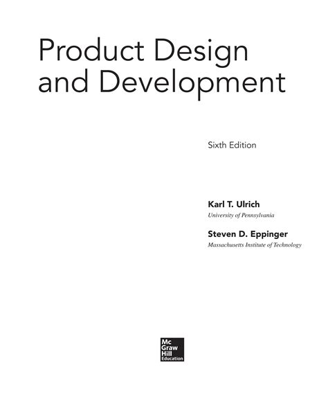 product design and development karl t ulrich steven d eppinger edisi